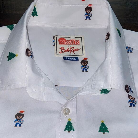 RSVLTS | Shirts | Rsvltsfestive Bob Ross Shirt With Green And Red ...